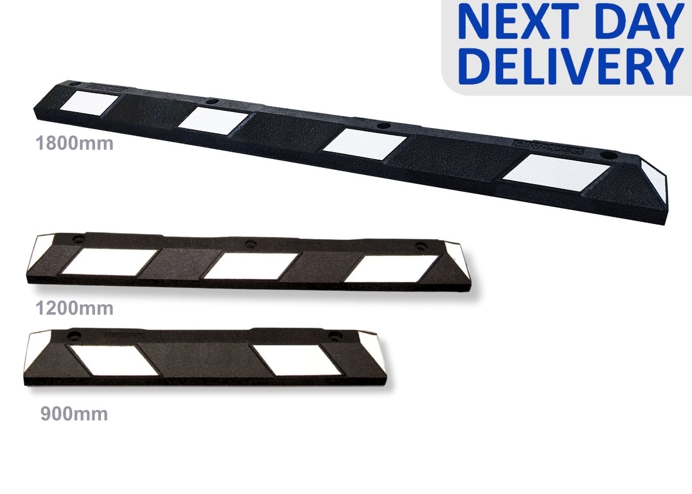 Black and Yellow Rubber Parking Stops (90cm, 120cm, 180cm)