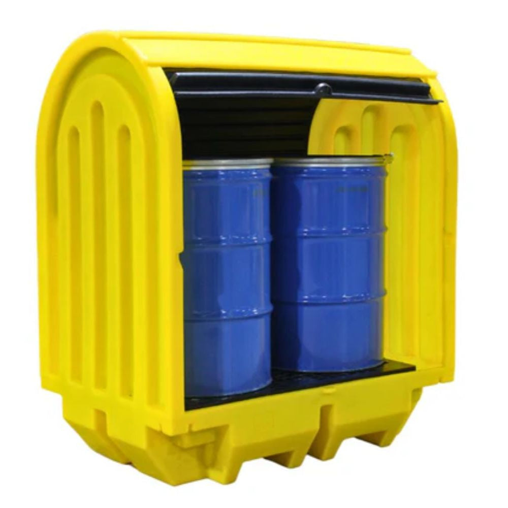 Eco 2 Drum Hard Covered Lockable Spill Pallet | First Mats UK