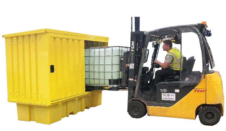 Steel Covered Double IBC Storage Bund Pallets (BB2HCS)