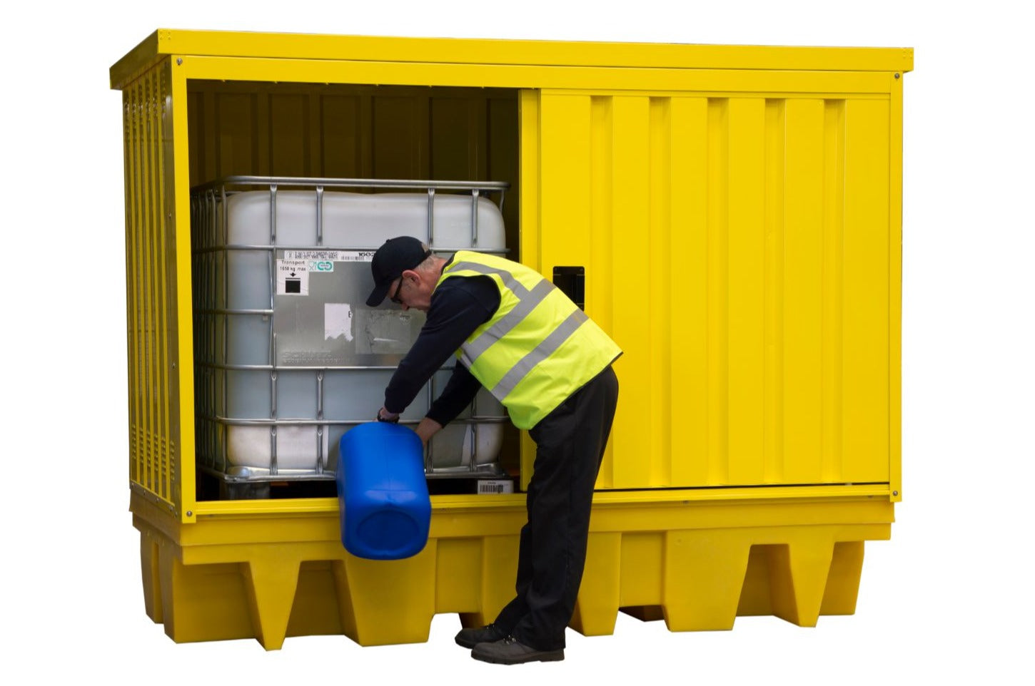 Steel Covered Double IBC Storage Bund Pallets (BB2HCS)