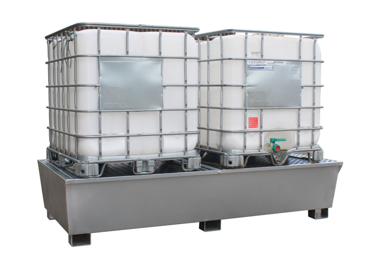 Galvanised Steel Double IBC Bund Pallet | UK Storage Compliant