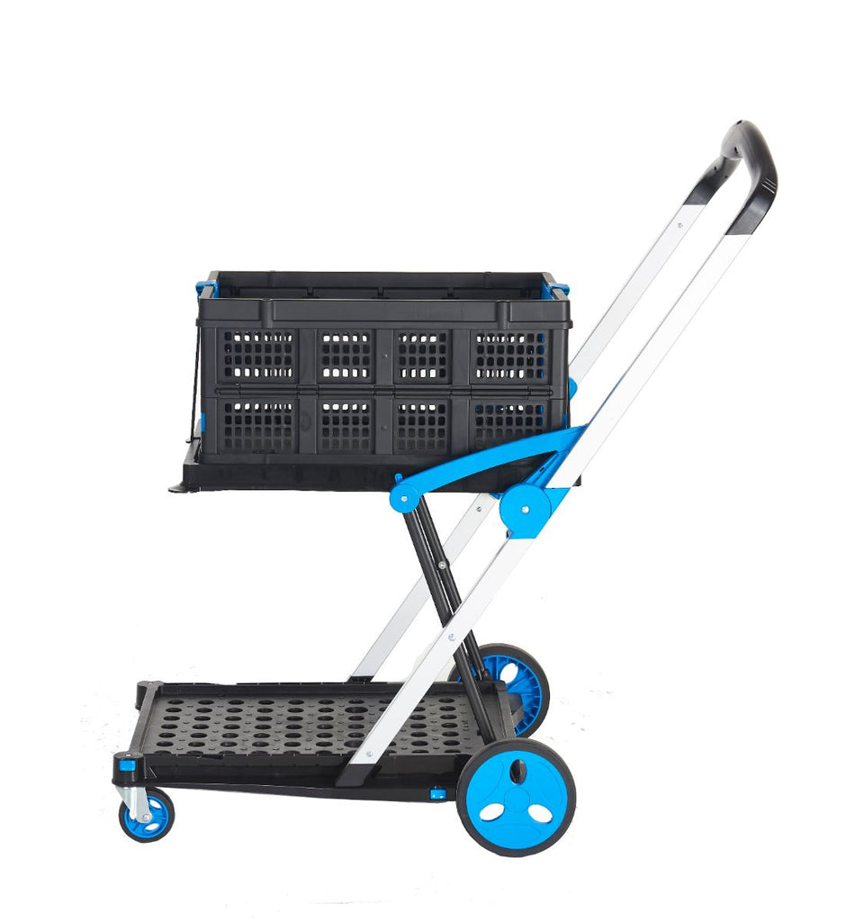 ProPlaz Folding Trolley with Shelf and Basket | Buy Online