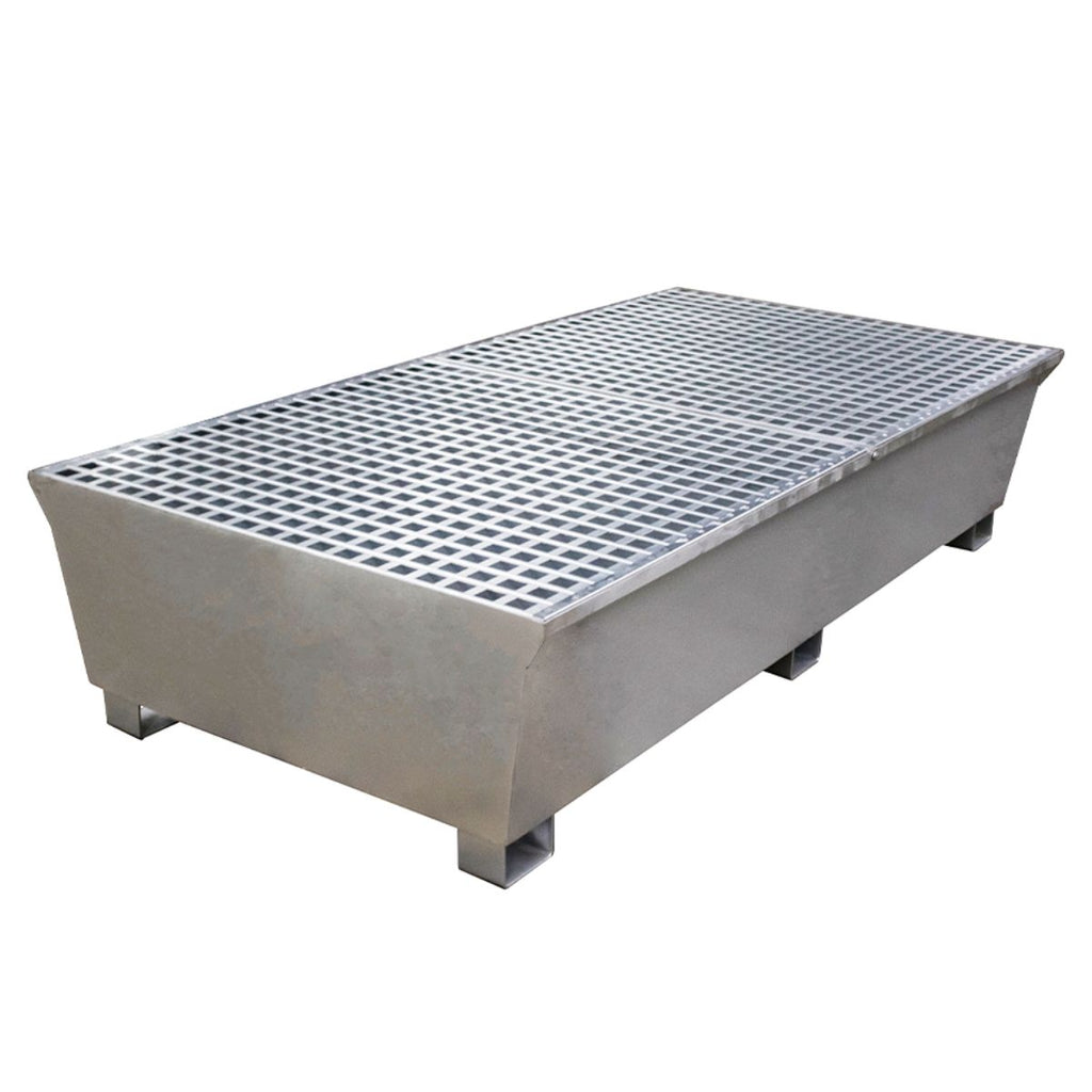 Galvanised Steel Double IBC Bund Pallet | UK Storage Compliant