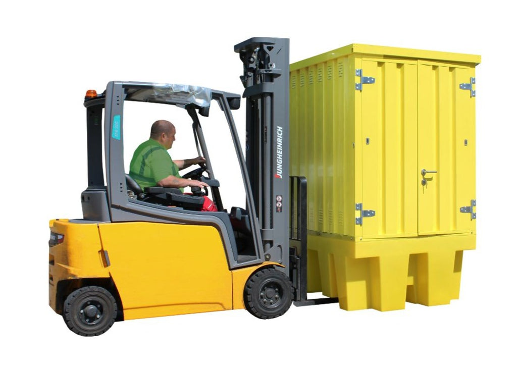 Steel Covered Single IBC Storage Bund Pallets (BB1HCS)