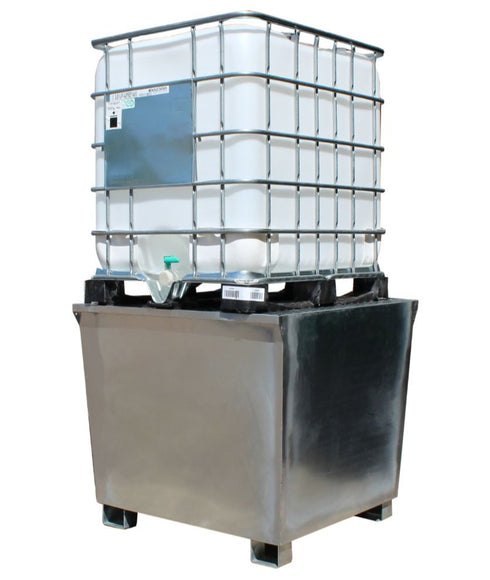Galvanised Steel Single IBC Bund Pallet | UK Storage Compliant