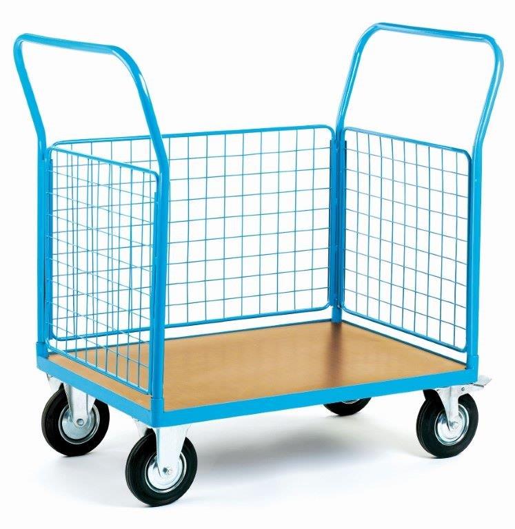 Heavy Duty Platform Trolley With 3 Mesh Sides