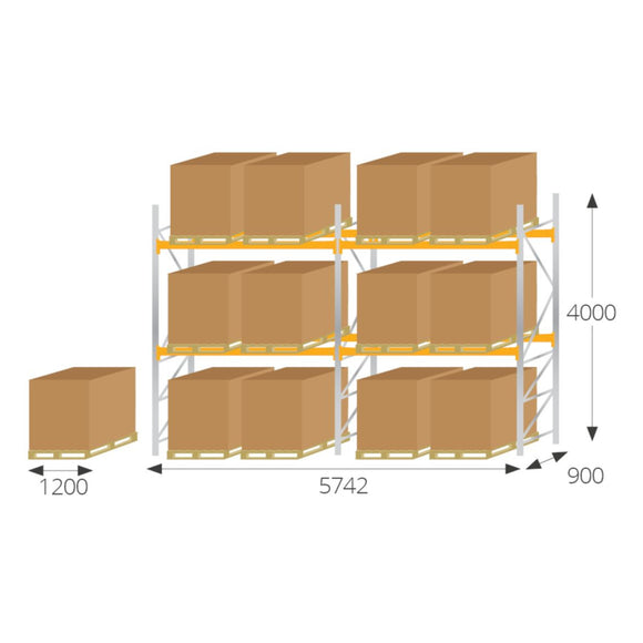 Warehouse Pallet Racking for 12 Pallets