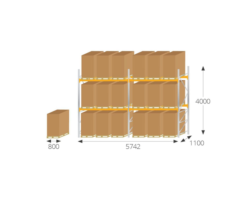 Pair of Warehouse Racking Beams - 1350mm to 3300mm Deep | First Mats