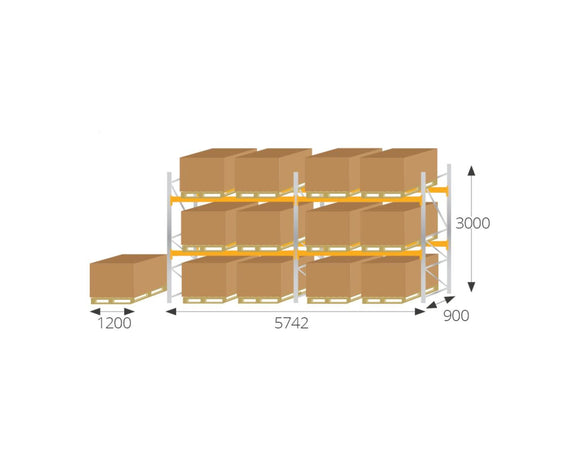 Pair of Warehouse Racking Beams - 1350mm to 3300mm Deep | First Mats