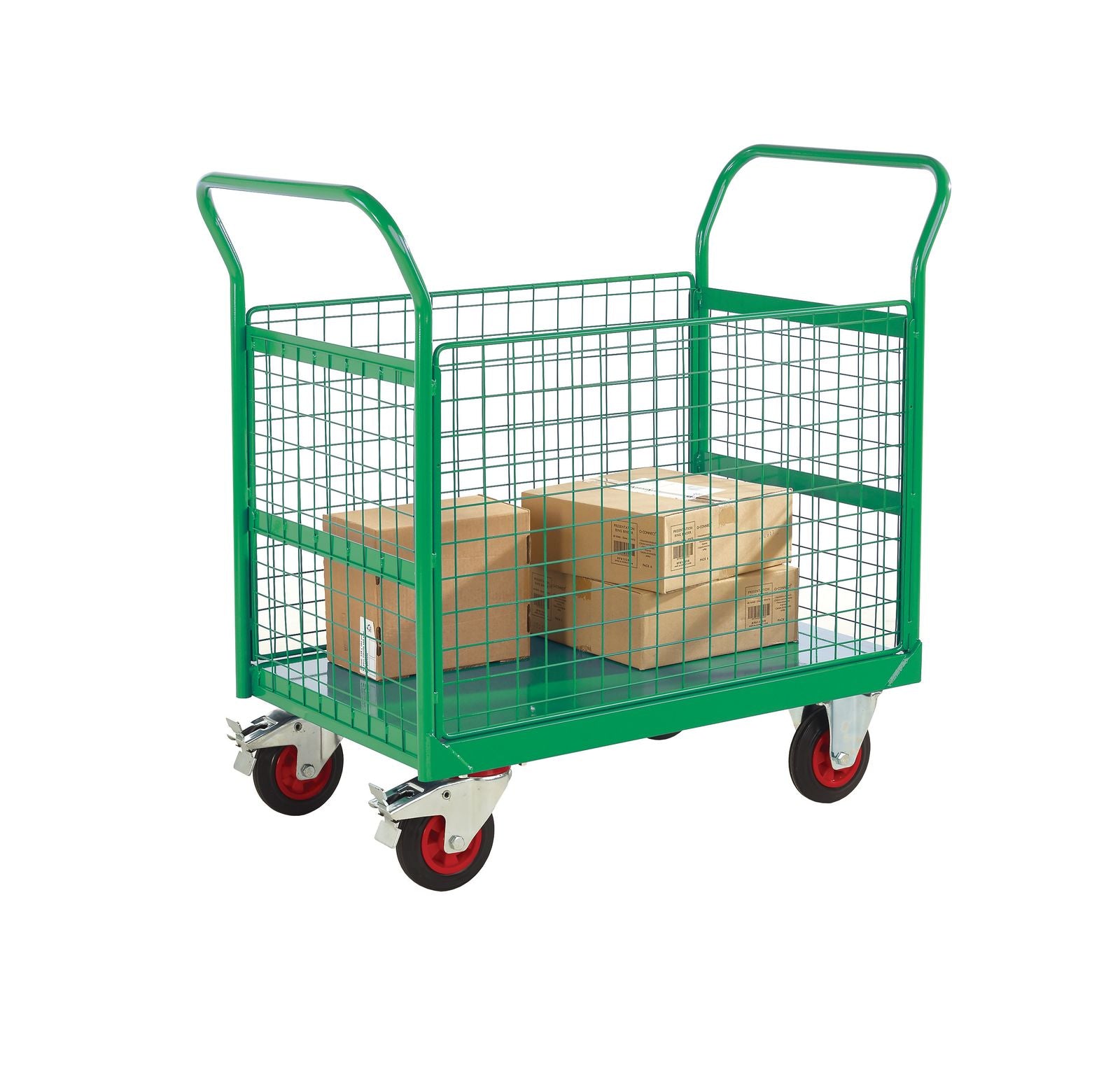 4 Sided Platform Trolley with Mesh Sides | First Mats Ltd