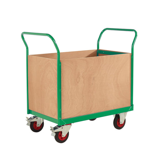 4 Sided Platform Trolley with Plywood Sides | First Mats Ltd