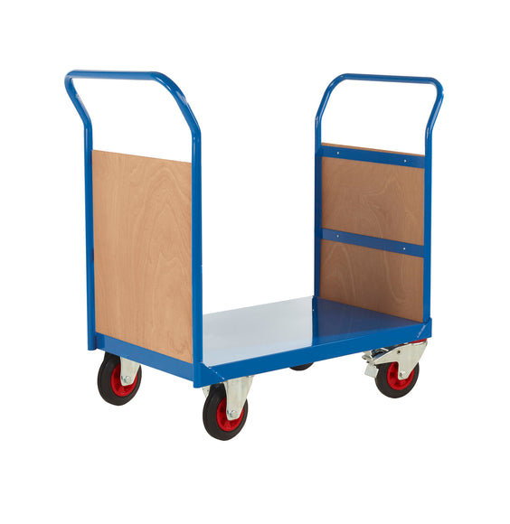 Twin Handle Platform Trolley with Plywood Panel Ends | First Mats Ltd