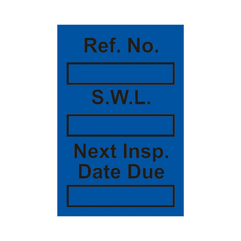 Safe Working Load (SWL) Mini Safety Tag Inserts
