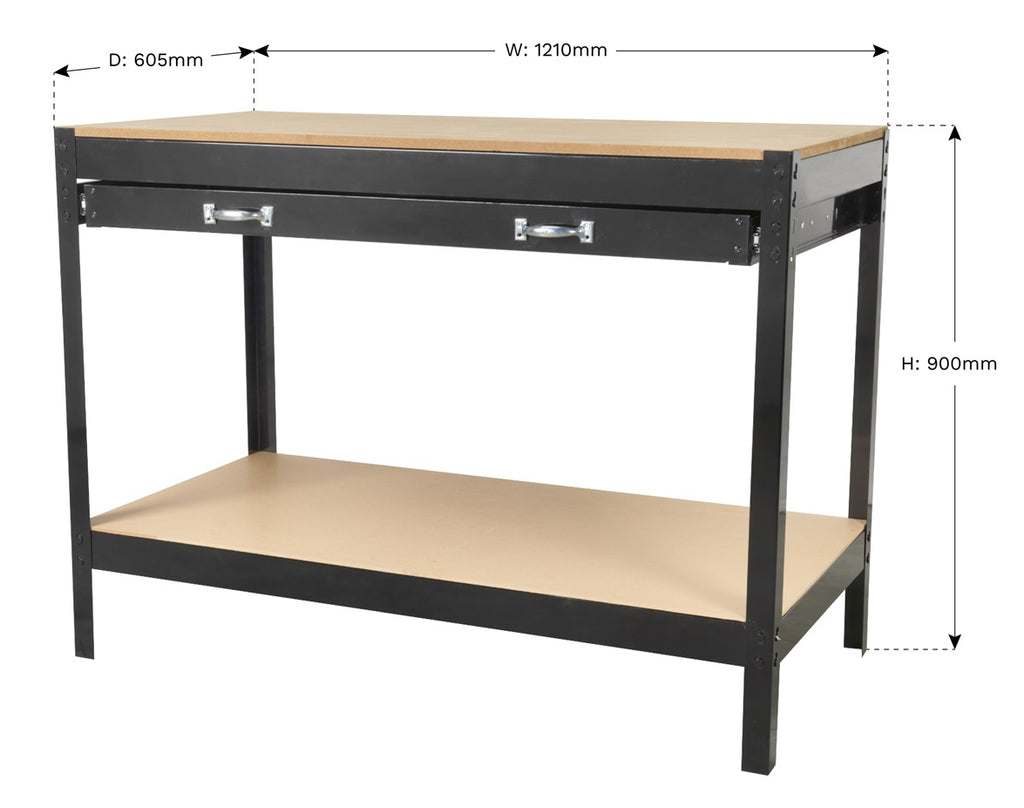 Heavy Duty Workbench with Sliding Drawer
