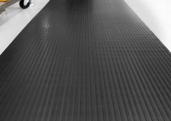 Wide Ribbed Rubber Matting Roll | First Mats UK