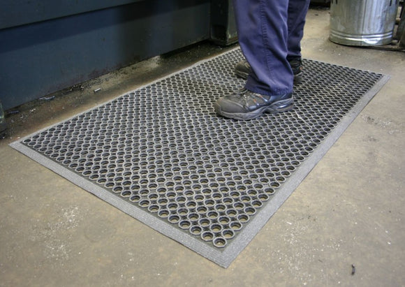 Heavy Duty Grit-Top Non Slip Oil Zone Anti-Fatigue Mat